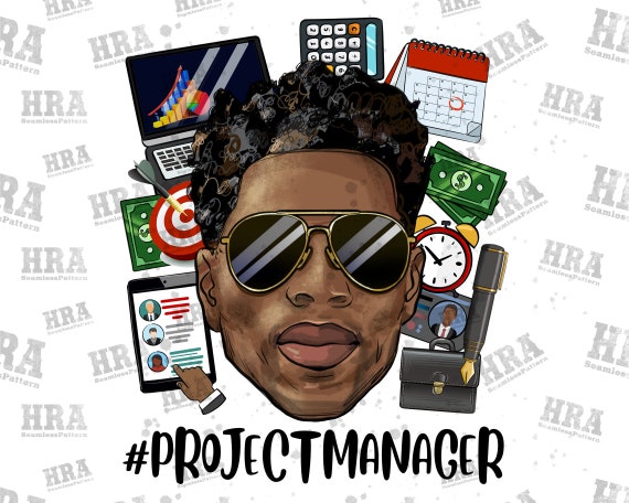 Black Man Shaved Project Manager Png Sublimation Design Black - Etsy