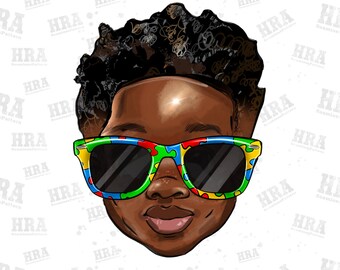 Always Unique Autism Black Boy Png Sublimation Design Download, Autism ...