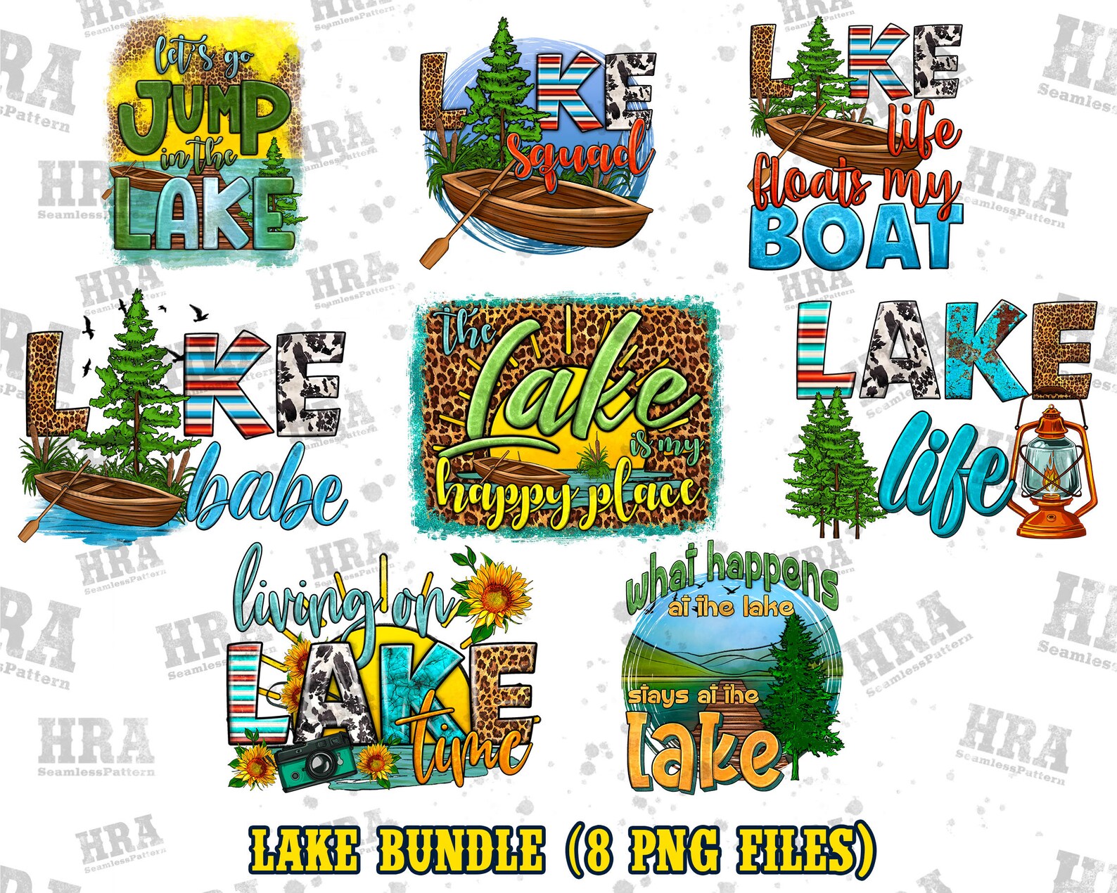 Western Lake Png Sublimation Design Bundle Hand Drawn Lake - Etsy