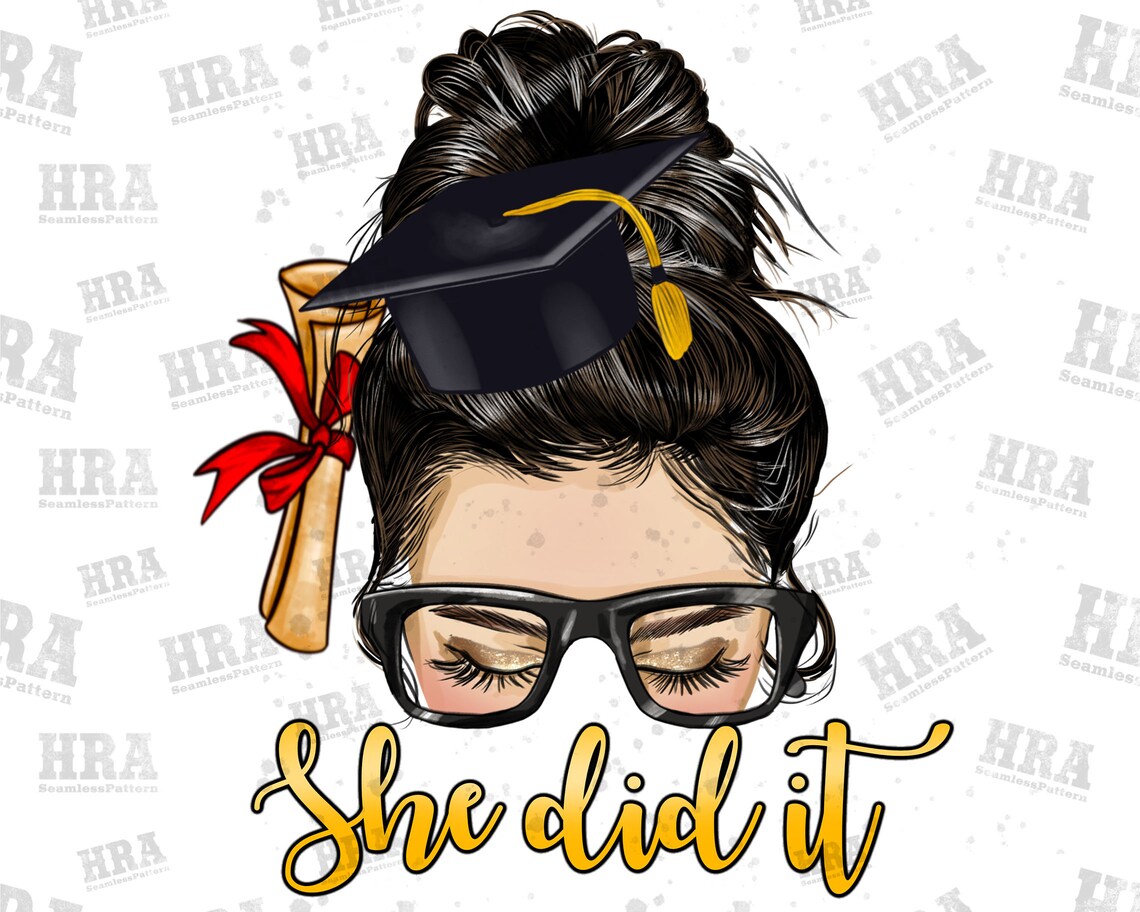 She Did It Graduate Girl Png Sublimation Designgraduation - Etsy