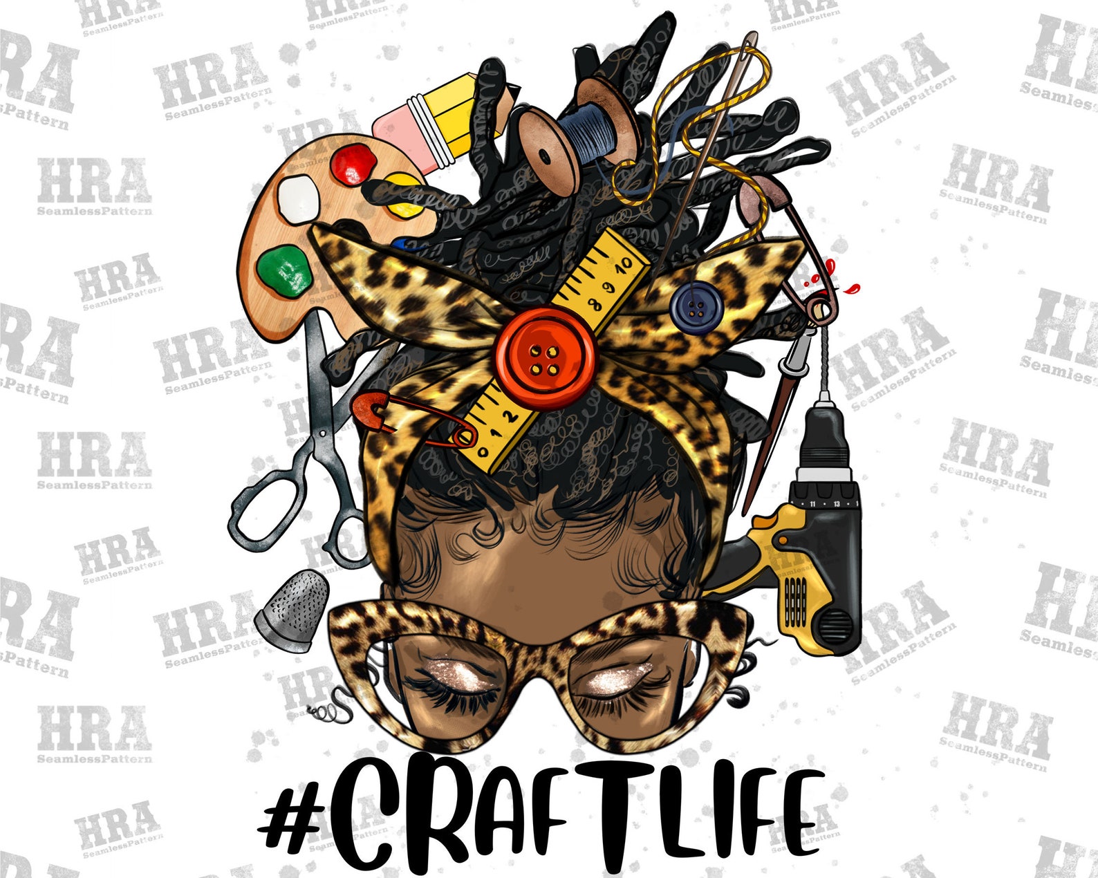 Afro Messy Locs Bun Craft Life Png Sublimation Design Afro - Etsy