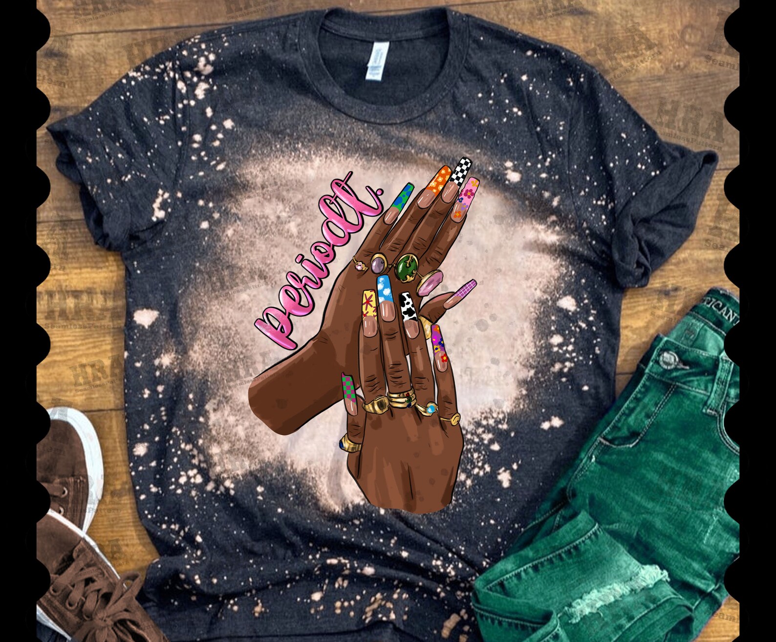 Periodt Nail Art Png Sublimation Design Black Woman Hand Png - Etsy
