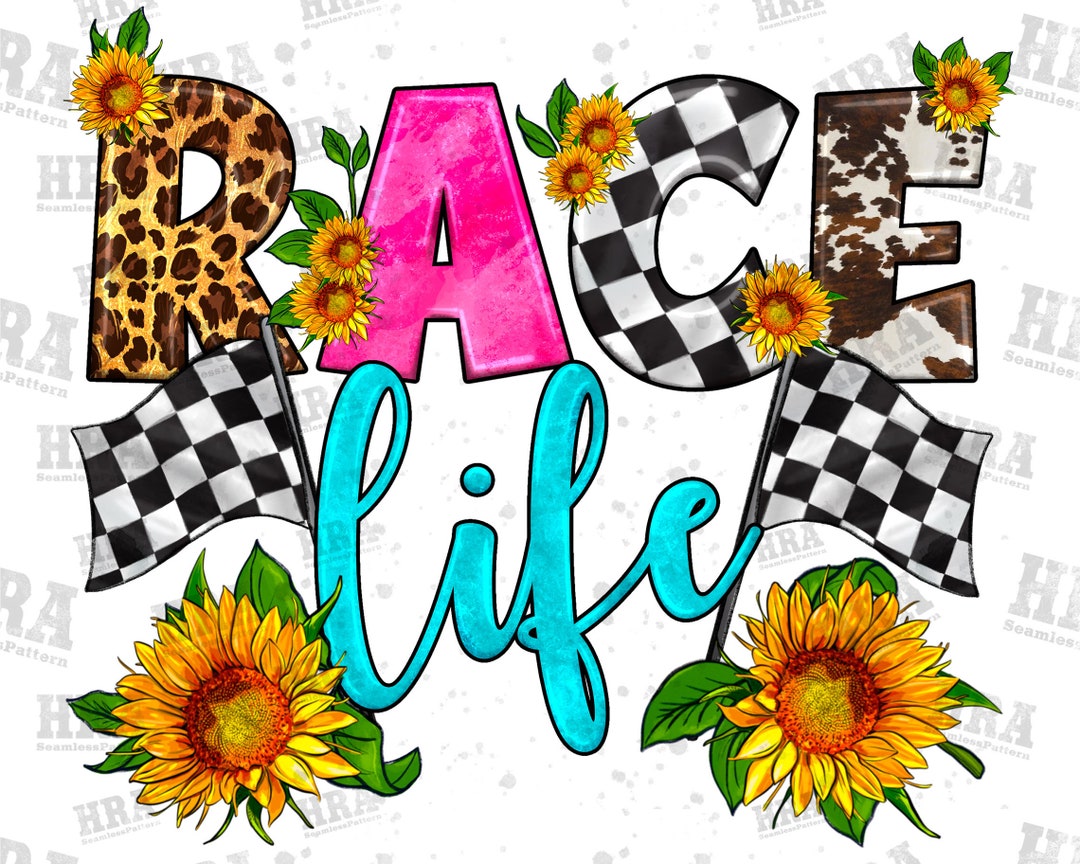 Leopard Sunflower Cowhide Checkered Flag Race Life Png Sublimation ...