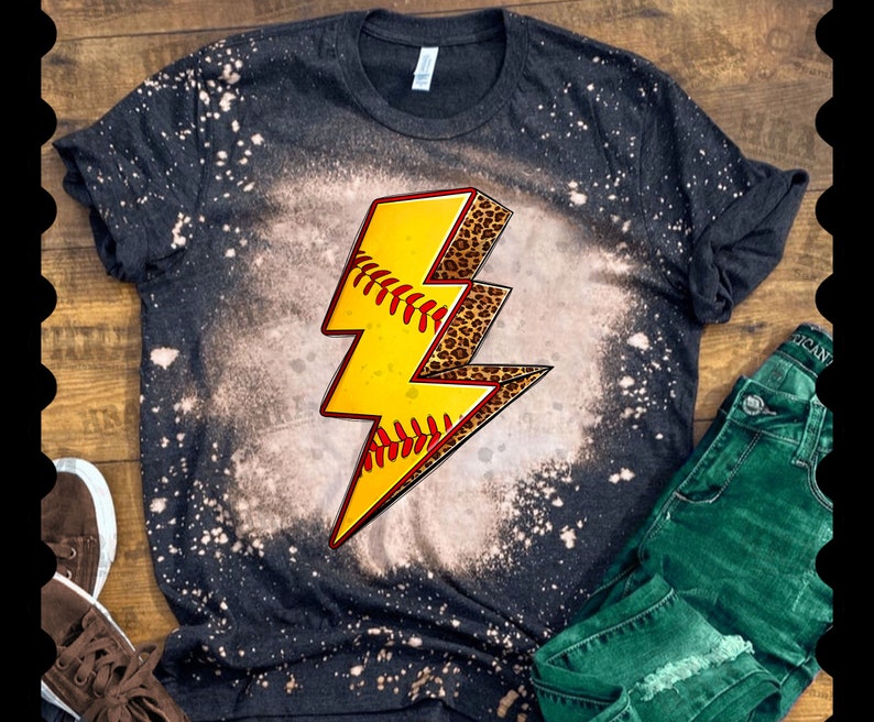 Softball Lightning Bolt Png Sublimation Design, Leopard Softball ...