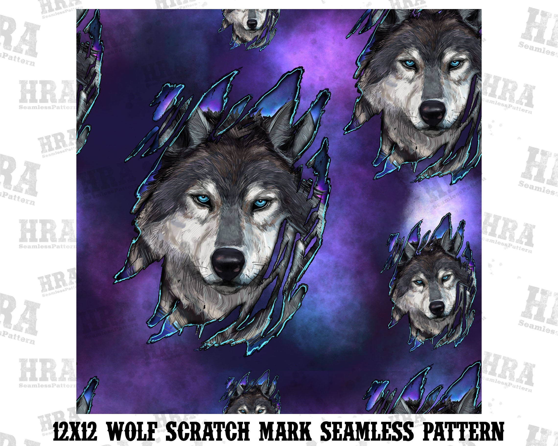 Wolf Scratch Mark Seamless Pattern Png Sublimation Design - Etsy