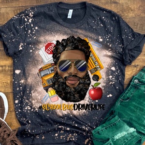 School Bus Driver Life Black Man Png Sublimation Design, Afro Man ...