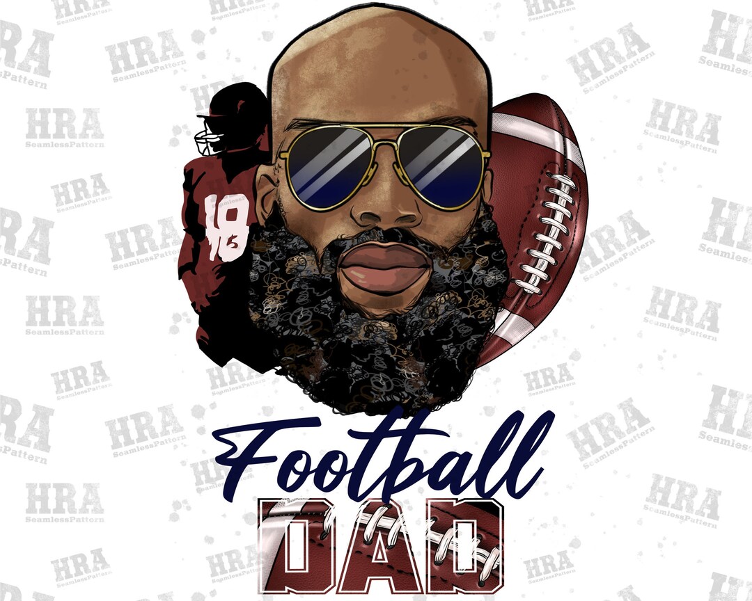 Football Dad Bald Black Man Png Sublimation Design, Football Dad Png ...