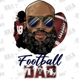 Football Dad Bald Black Man Png Sublimation Design, Football Dad Png ...