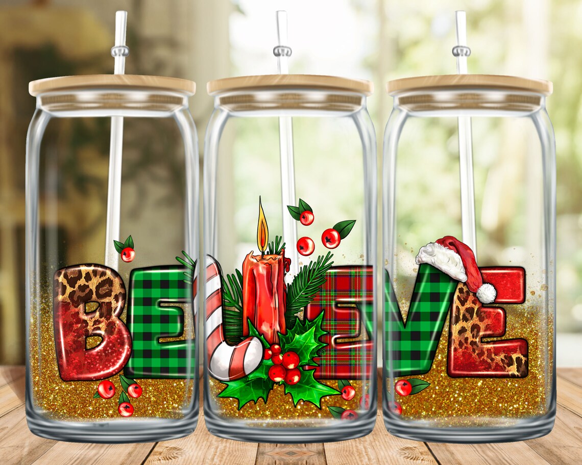 Believe Libbey Glass Png Sublimation Design 16oz Libbey Cup - Etsy