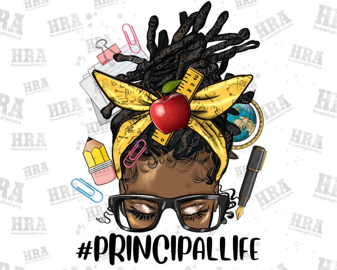 Afro Messy Loc Bun Principal Life Png Sublimation Design,afro Woman Png ...