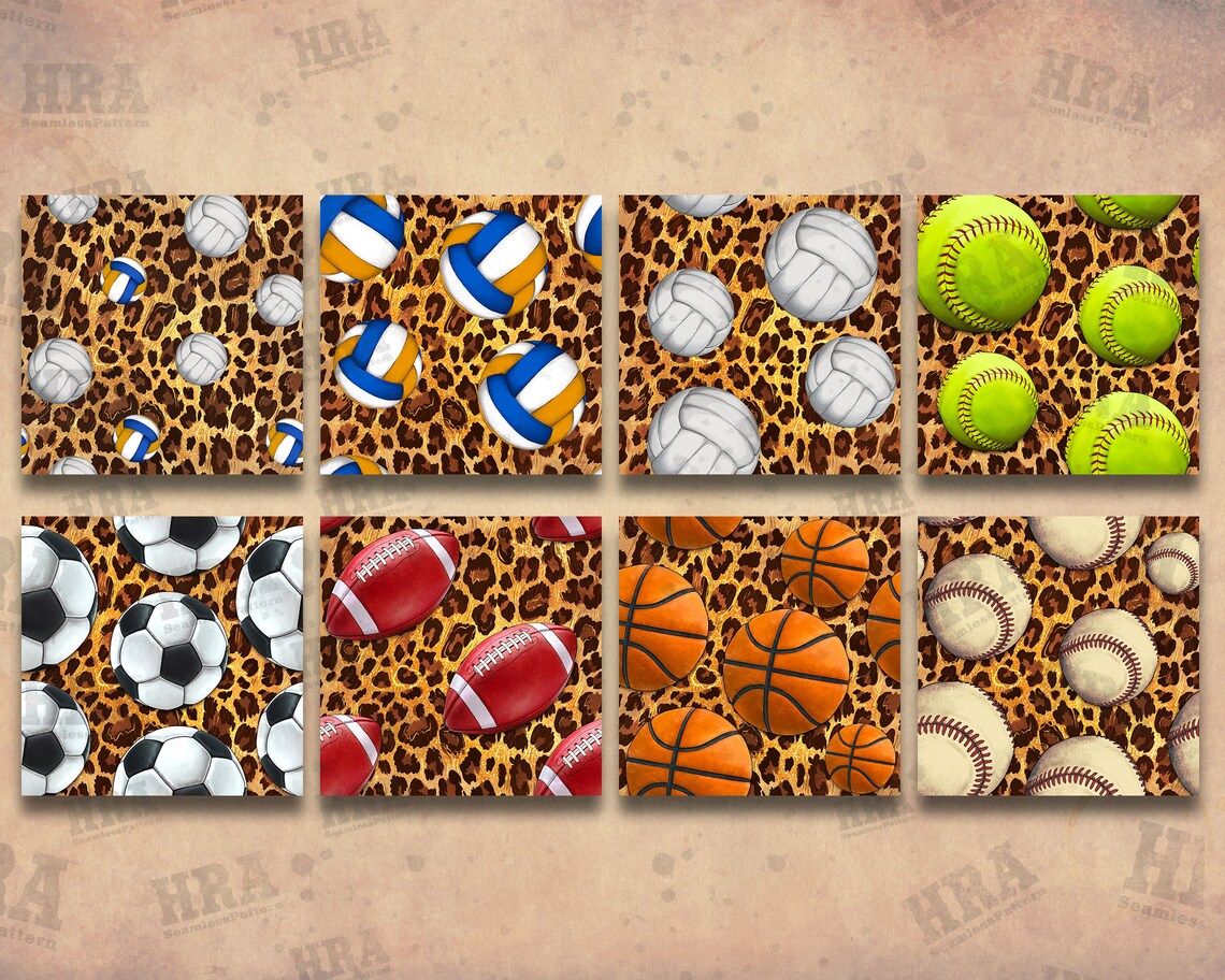 Western Sports Ball Seamless Pattern Png Sublimation Design Bundle ...
