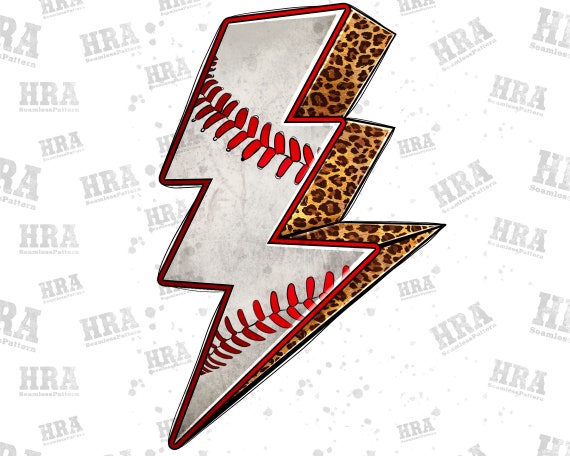 Baseball Lightning Bolt Png Sublimation Design Leopard - Etsy Hong Kong