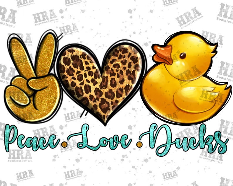 Peace Love Ducks Png Sublimation Design, Ducks Clipart Png, Hand Drawn ...