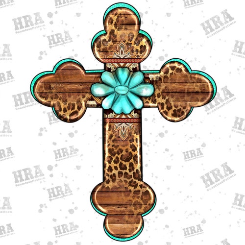 Turquoise Gemstone Cross PNG Sublimation Design Turquoise - Etsy