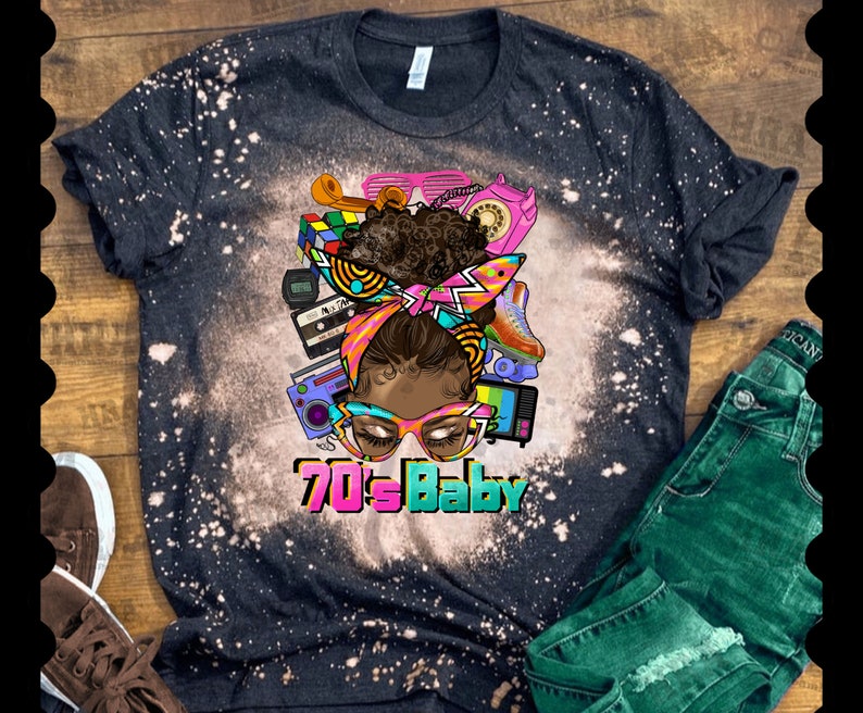 Afro Messy Bun 70's Baby Png Sublimation Design 70's - Etsy