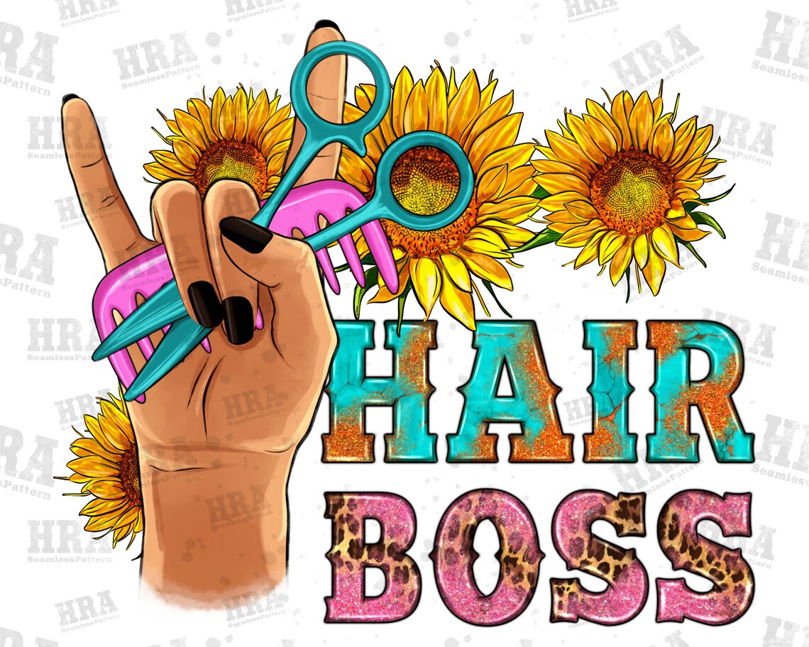 Western Hair Boss Png Sublimation Design Glitter Hair Boss - Etsy