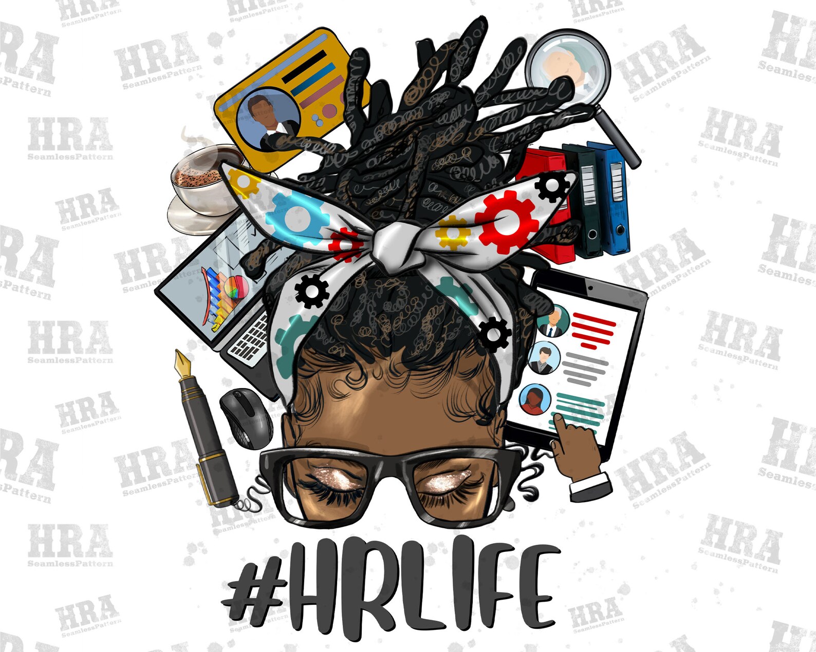 Afro Messy Loc Bun Human Resources Life Png Sublimation - Etsy