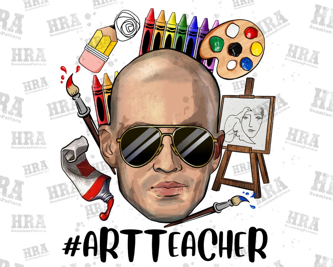 Bald Male Art Teacher Life Png Sublimation Design, Caucasian Man Png ...
