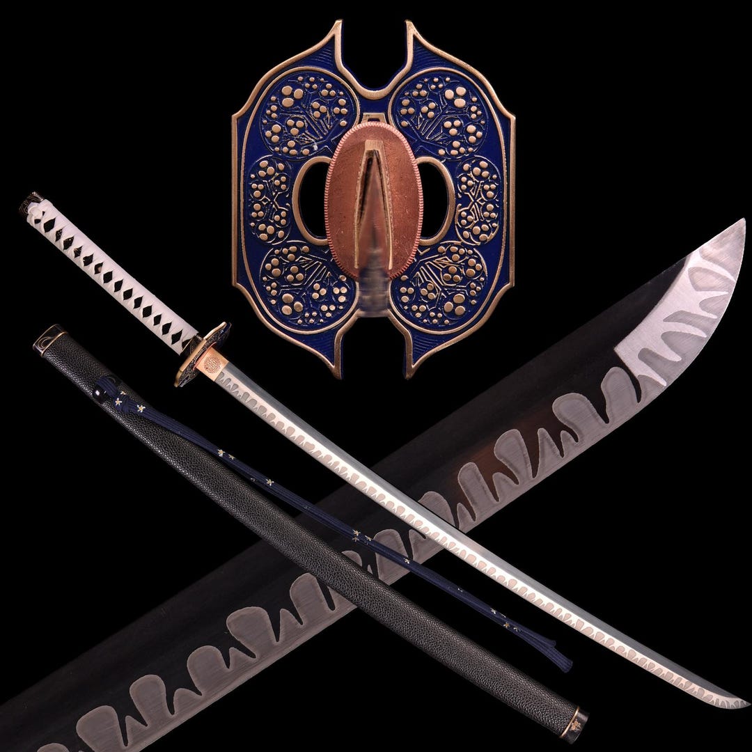 Handmade Yamato Katana Real, Hand Forged Yamato Cosplay Replica 1095 ...