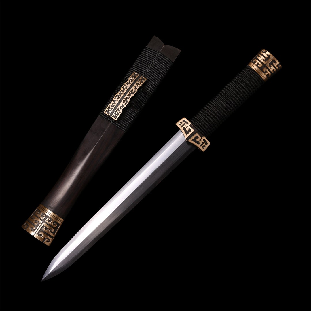 Handmade Chinese Sword Dagger Real Sword Hand Forged Eight-faced Han ...