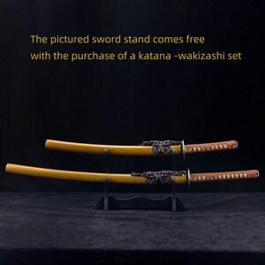 Handmade Japanese Samurai Katana Wakizashi Sword Hand Forging Full Tang ...