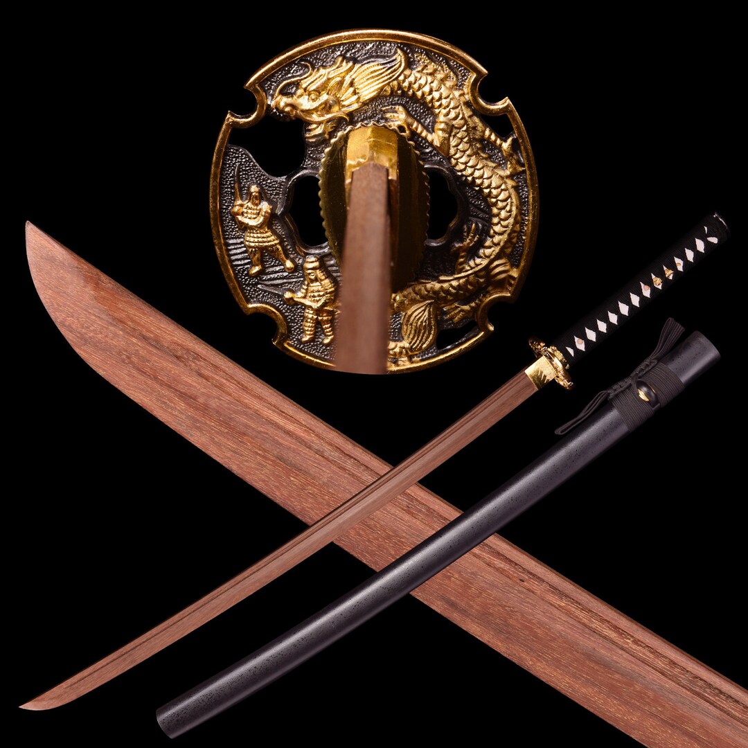Hand-forged Japanese Samurai Anime Wooden Knife Katana Wooden Training ...