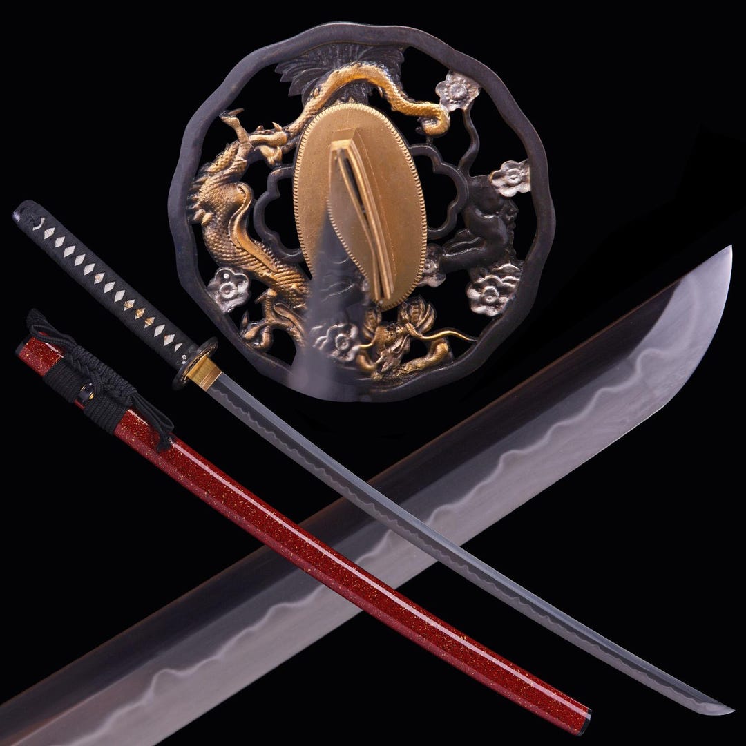 Handmade Masterpiece Katana Sword Real Hand Forgde Full Tang T10 Steel ...