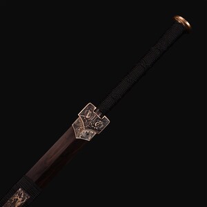 Hand Forged Chinese Han Sword Two-handed Sword Real Sword Eight-faced ...