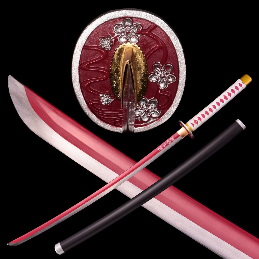 Handmade Anime Katana Sword Real Hand Forged 1060 Steel Training Anime ...