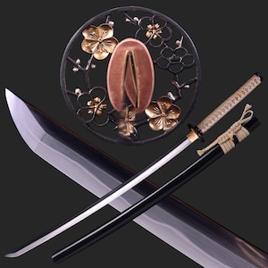 Handmade Katana Sword Hand Forging Full Tang 1095 Steel Clay Tempered ...