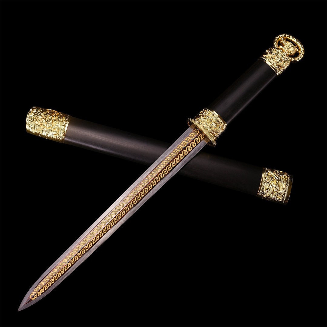 Handmade Chinese Sword Ring Head Sword Dagger Real Sword Hand Forged ...