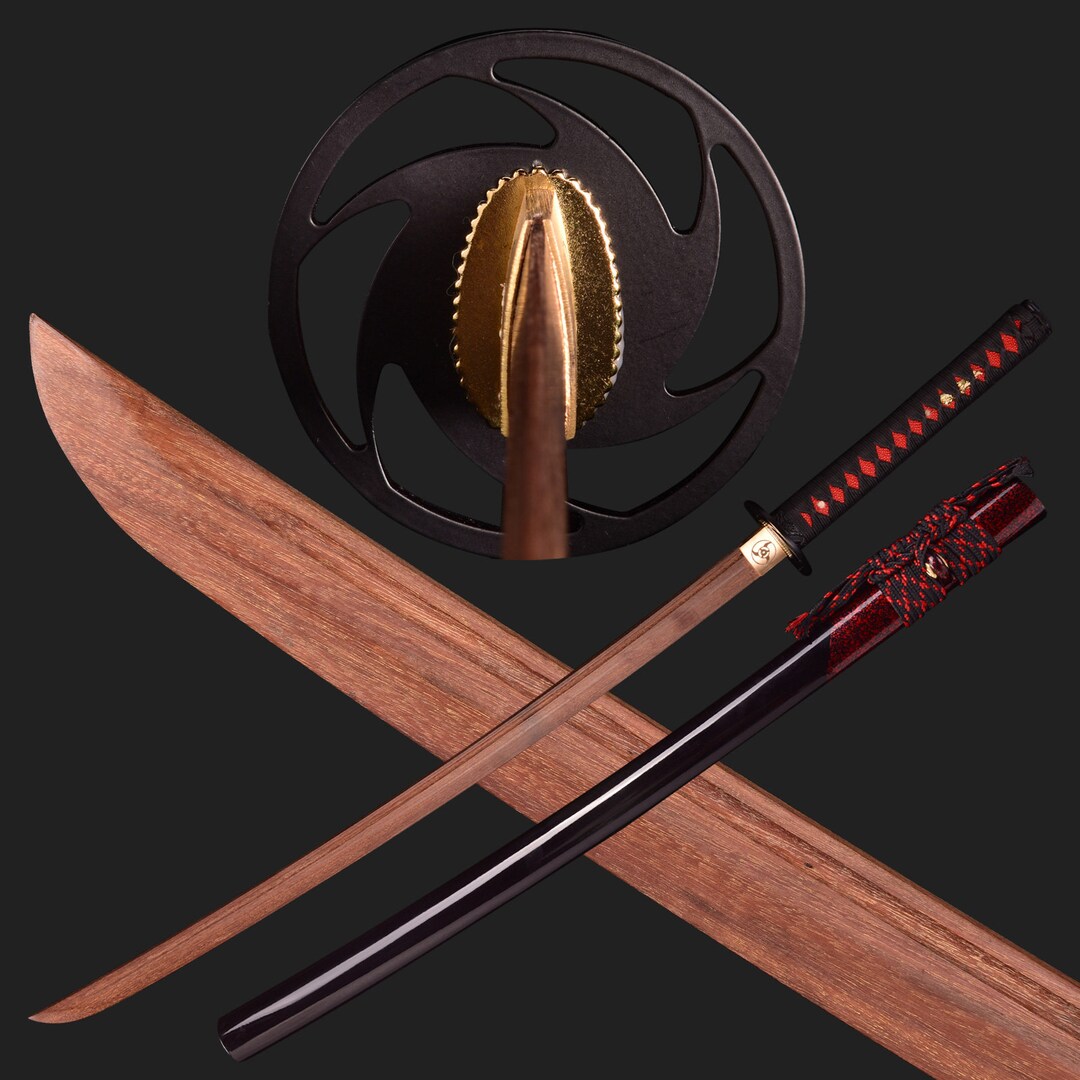 Hand-forged Japanese Samurai Anime Wooden Knife Katana Wooden Training ...