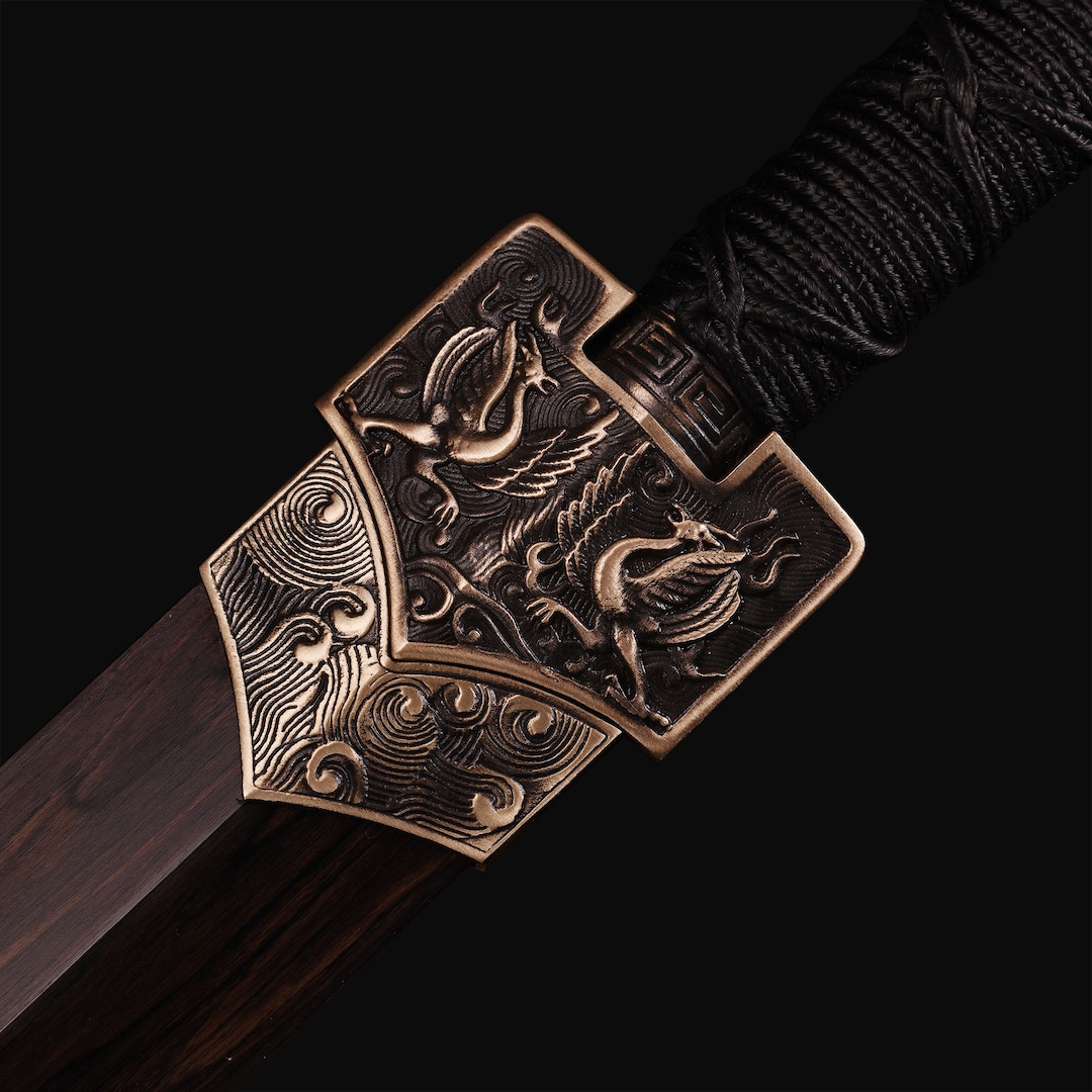 Hand Forged Chinese Han Sword Two-handed Sword Real Sword Eight-faced ...