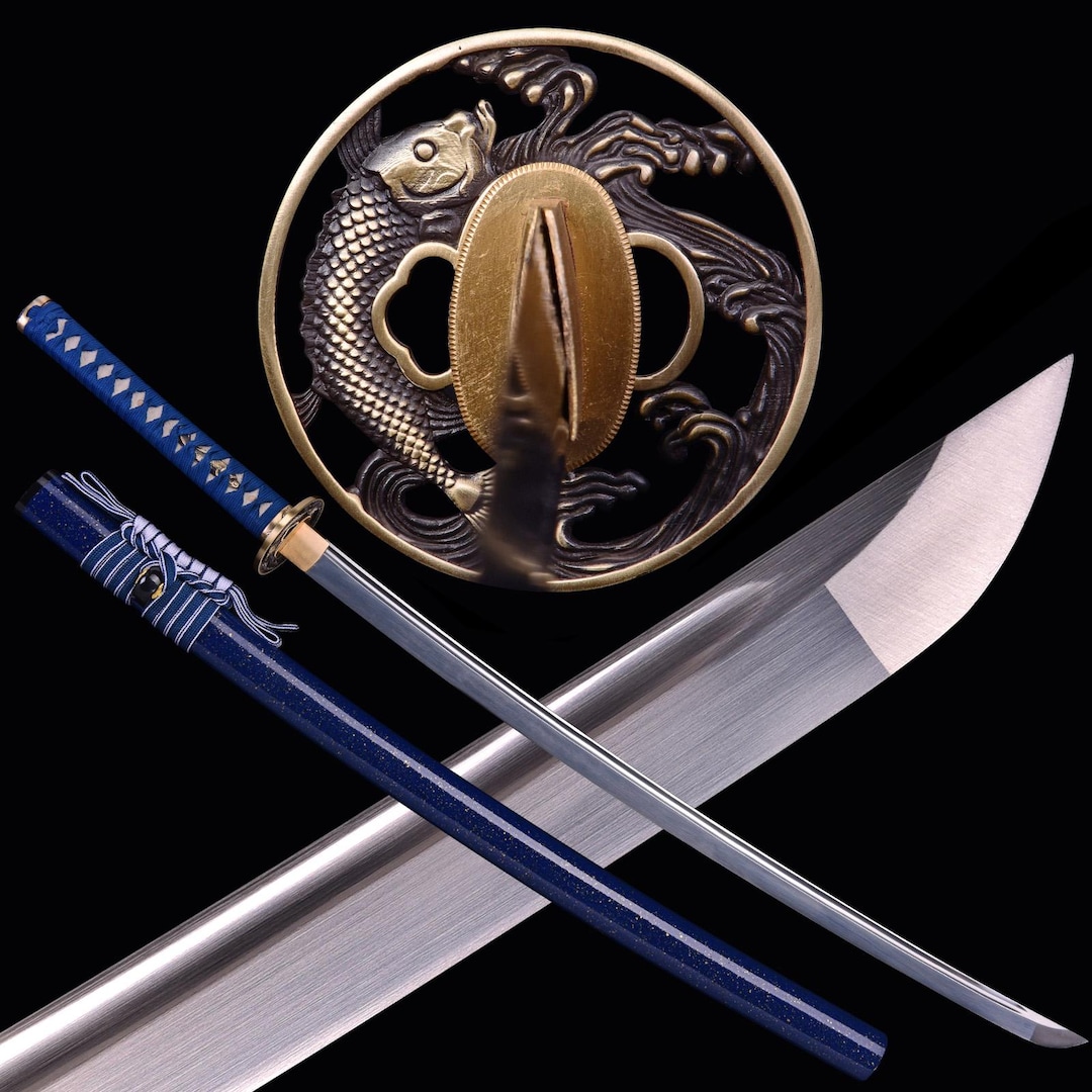 Handmade Katana Wakizashi Sword Hand Forged Japanese Samurai Sword Full ...