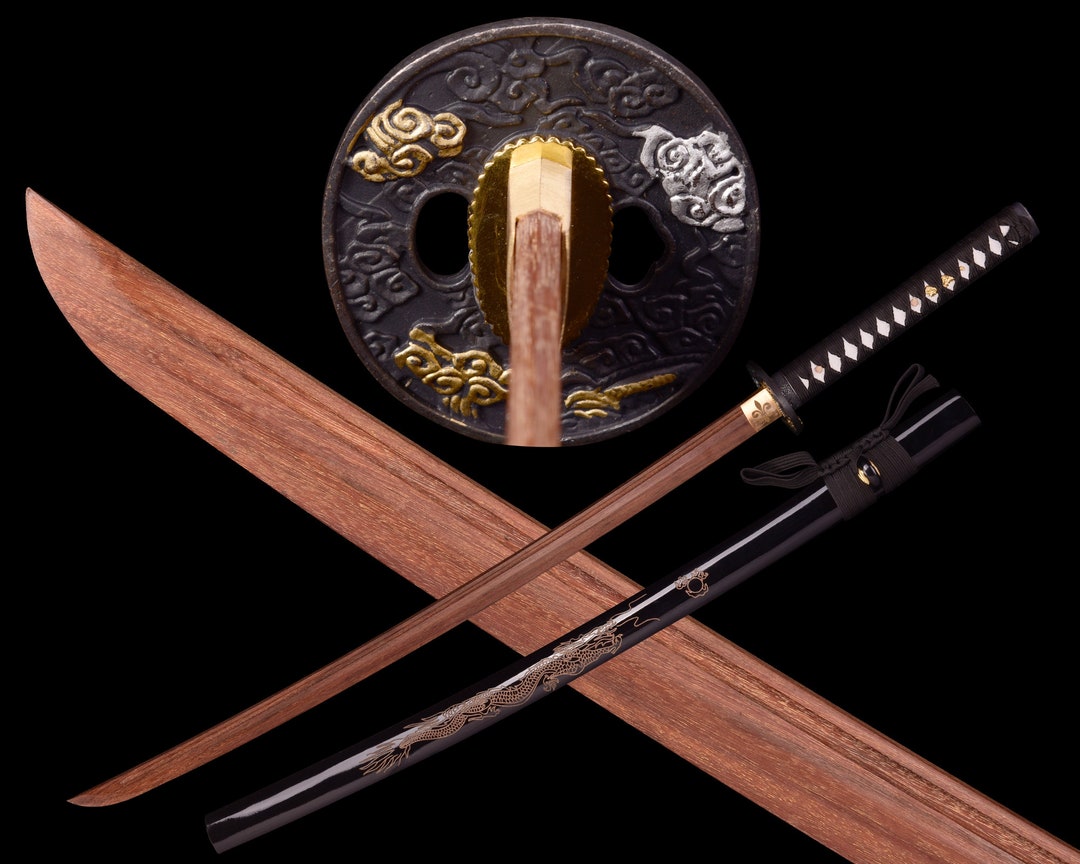 Hand-forged Japanese Samurai Anime Wooden Knife Katana Wooden Training ...