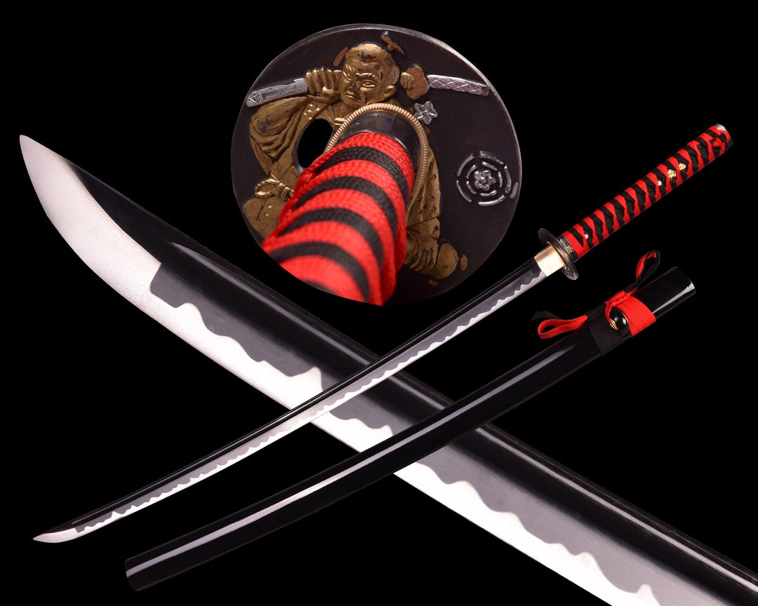 Real Katana Sword Handmade Real Sharp 1060 High Carbon Steel Full Tang ...