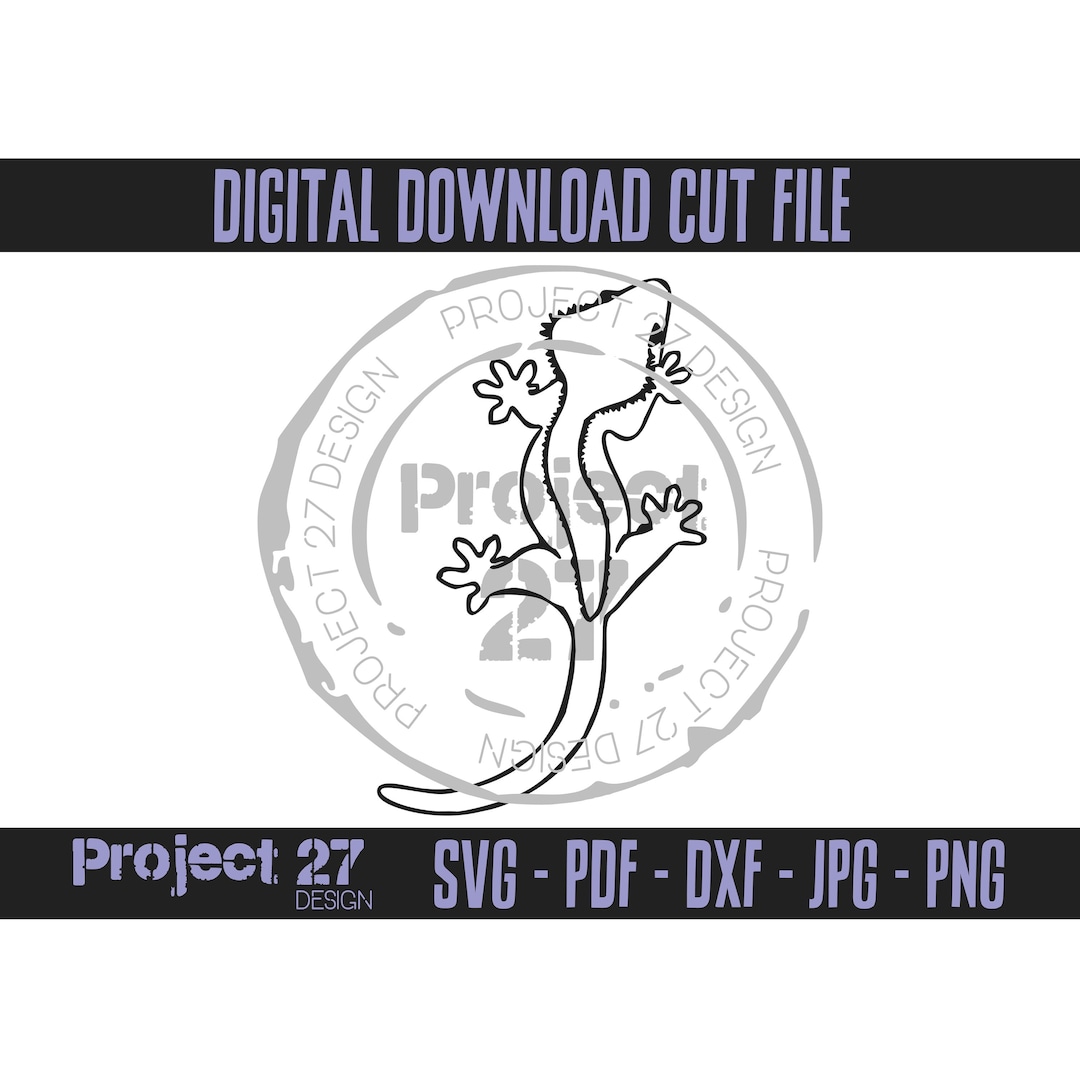 Crested Gecko With Tail Digital Download Cut File - Svg Png Dxf Jpg ...