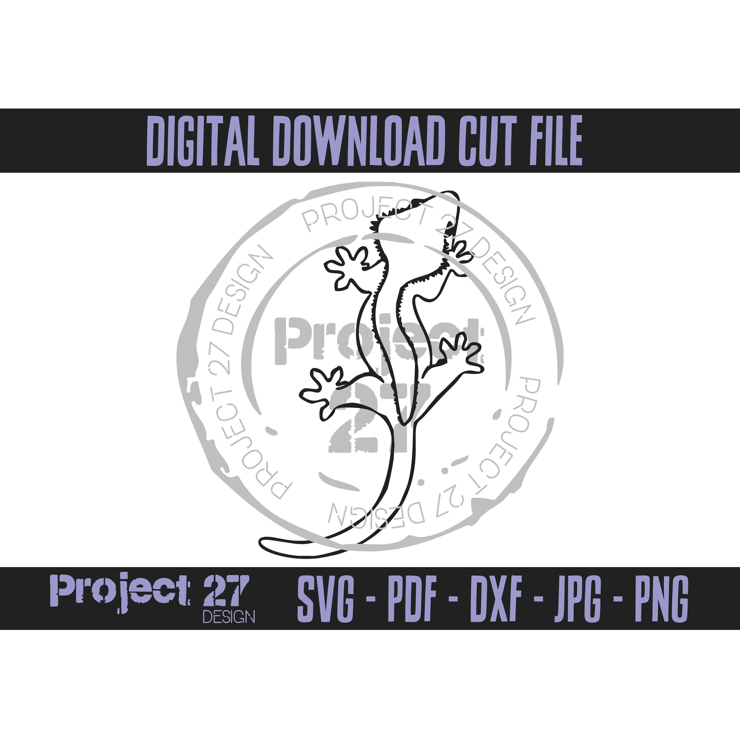 Crested Gecko With Tail Digital Download Cut File - Svg Png Dxf Jpg ...