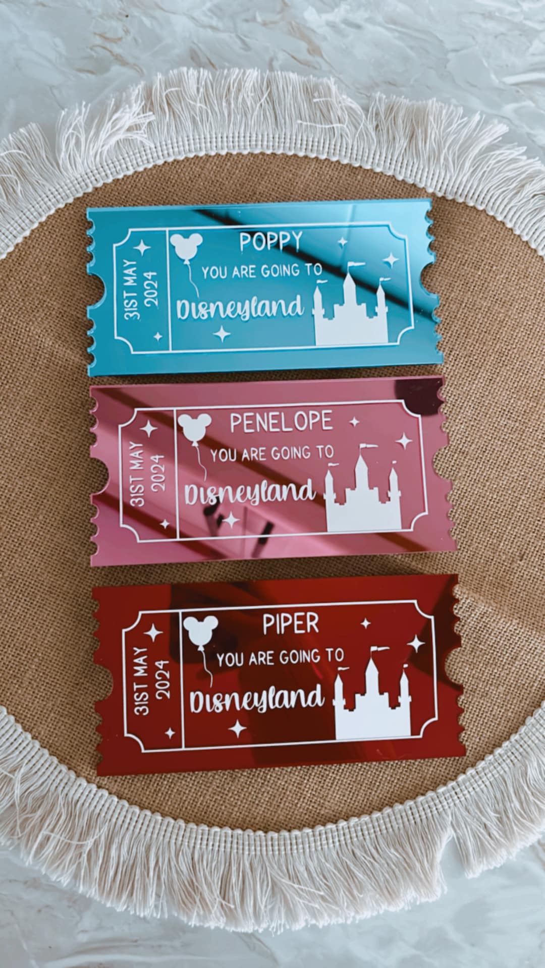 Personalised Acrylic Ticket Ticket Gift, Movie Ticket, Ticket Reveal ...