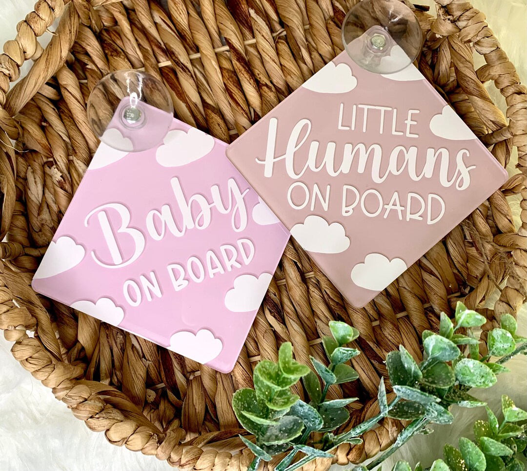 Baby on Board Sign, Car Suction Sign, Kids on Board, New Baby Present ...