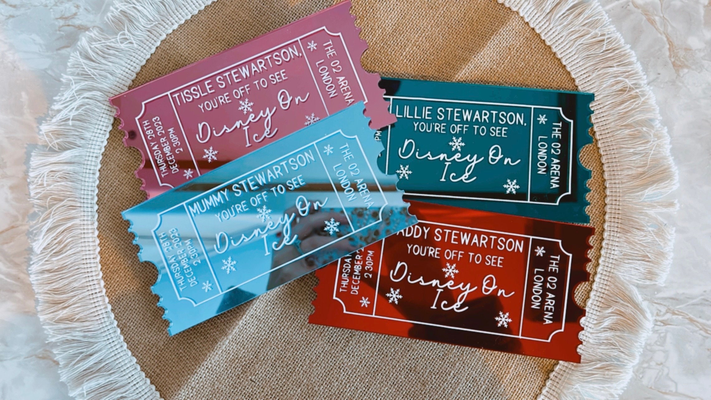 Personalised Acrylic Ticket | Ticket Gift, Movie Ticket, Ticket Reveal ...