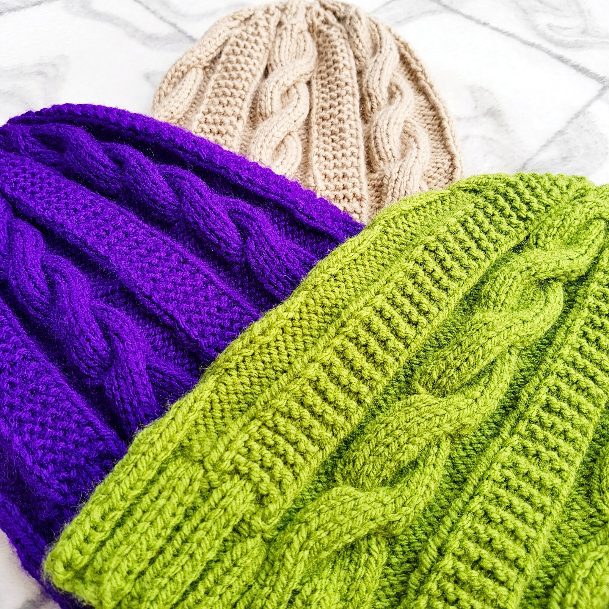 Beginner Knitting Pattern, the CABLES & LADDERS Beanie, Cable Beanie ...