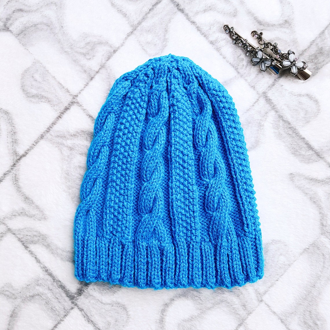 Beginner Knitting Pattern-noughts & CABLES Beanie-easy Cable Hat ...