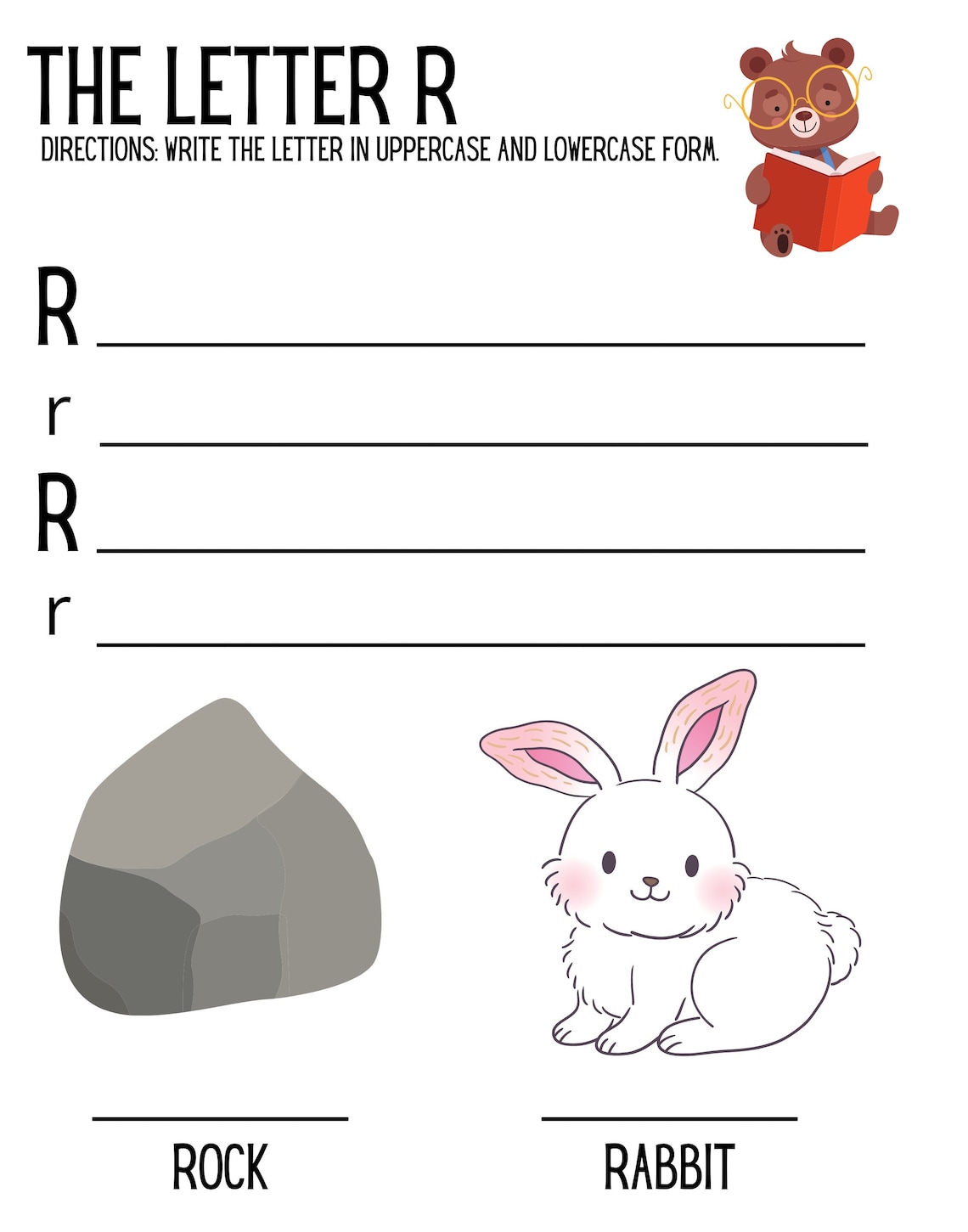 The Letter R Teaching Worksheet Writing the Letter R - Etsy