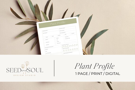 The Plant Profile Journal / Planner Page - Etsy