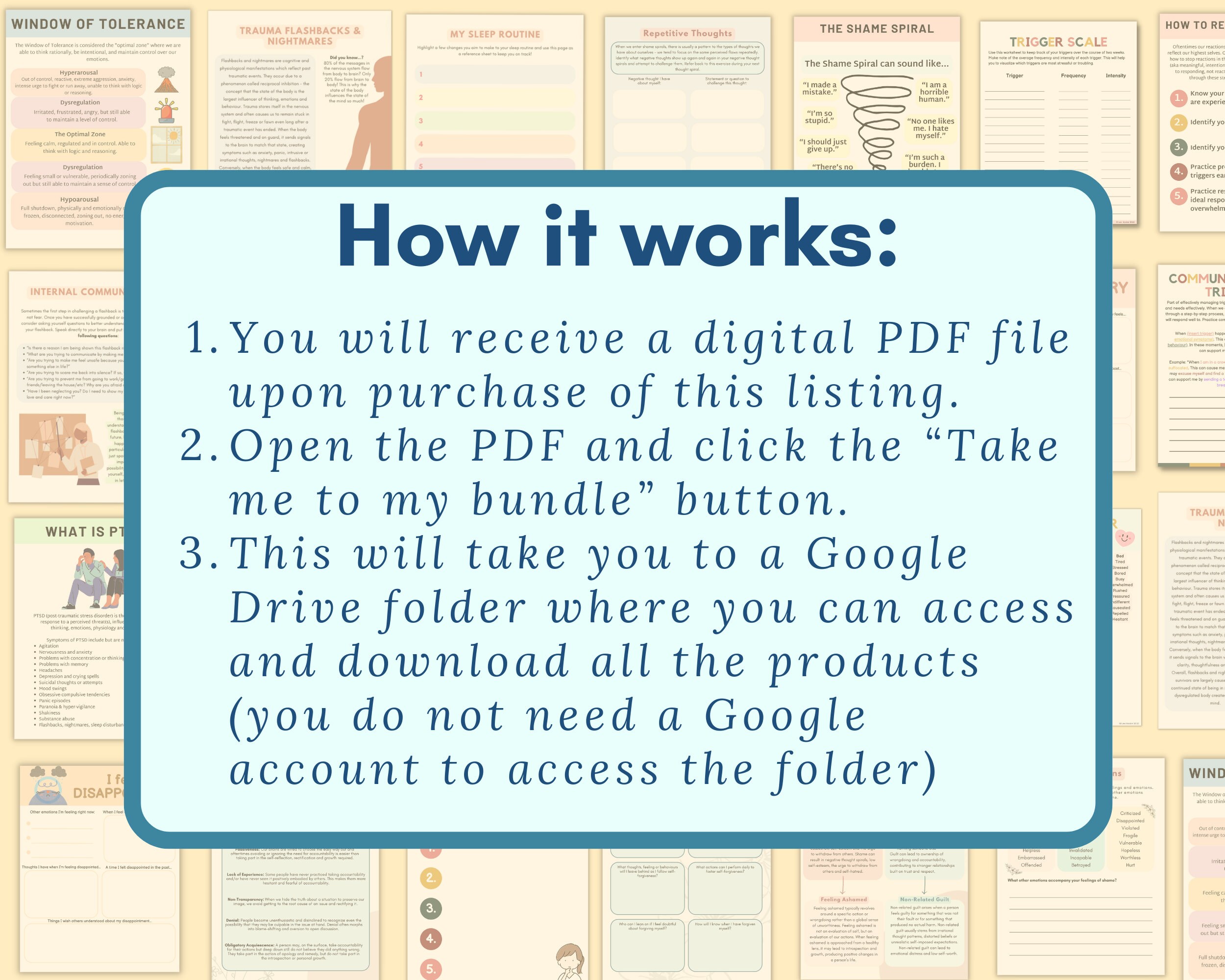 Whole Shop Therapy Bundle, Therapy Worksheets, Trauma Therapy, PTSD ...