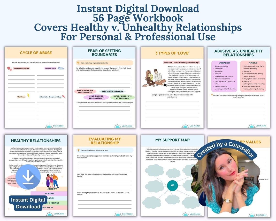 Healthy Relationships Worksheets | Cycle of Abuse, Trauma Bond, Break ...