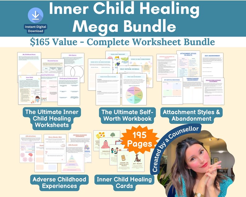 Inner Child Healing Worksheet Bundle, Heal Your Inner Child, Shadow ...