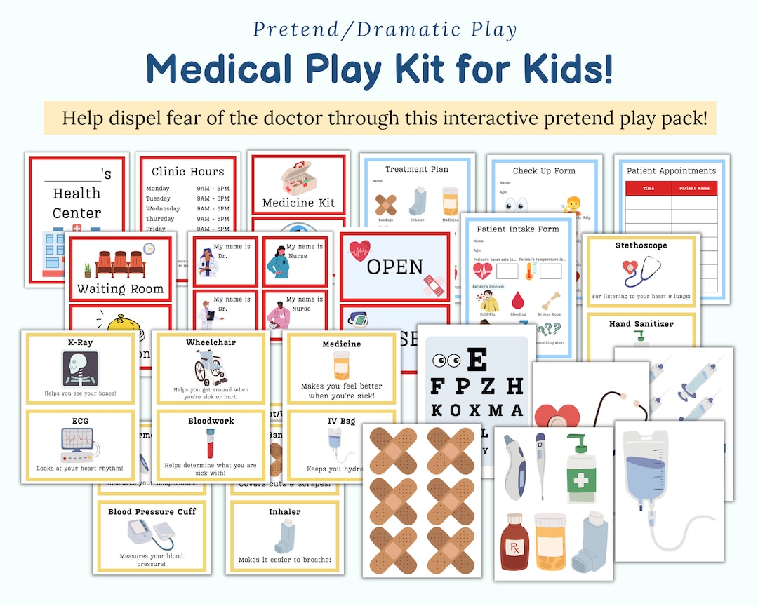 Doctor Pretend Play Printable, Medical Play, Play Therapy, Hospital Pretend Play, Child Life ...