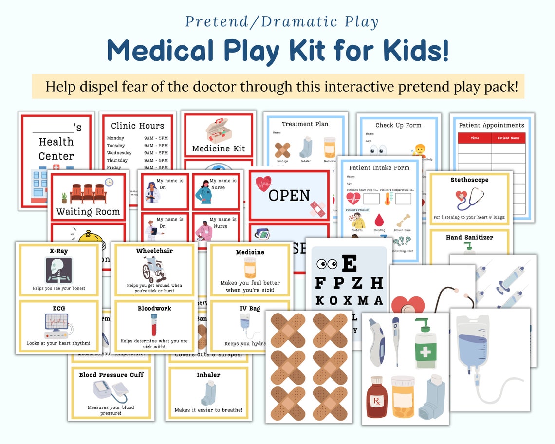 Doctor Pretend Play Printable, Medical Play, Play Therapy, Hospital ...